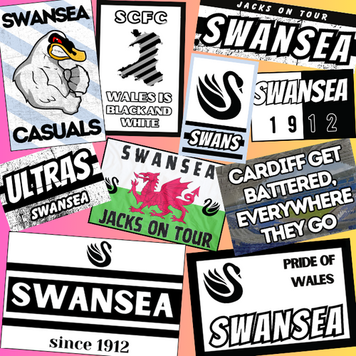 Swansea City inspired 50 sticker ultra Bundle | Uk Football Stickers