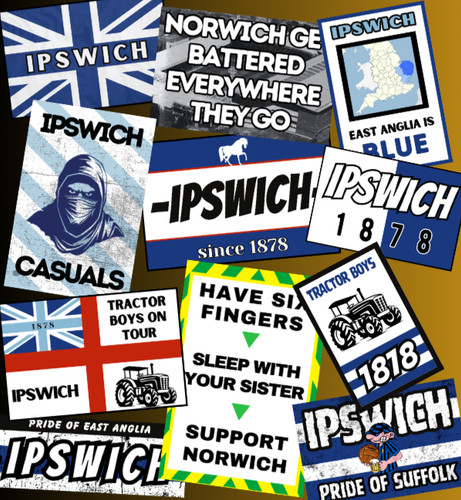 Ipswich town stickers, 50 x ultra sticker Bundle | Uk Football Stickers