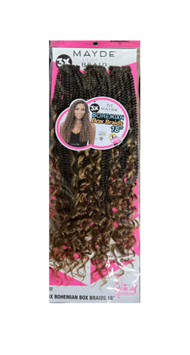 Mayde Beauty 3x Crochet Bohemian Box Braids - 18" - Color: T27 | Crown ...