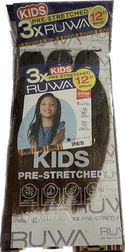 Ruwa Kids 3X Pre-Stretched Braiding Hair - 12" - Color: SM1B/30 (Ombre ...