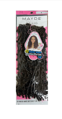 Mayde Beauty 2X Crochet Water Wave Butterfly Locs - 14" - Color: 4 ...