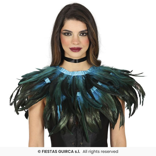 Blue feather half cape, adults 27213 | artilaell