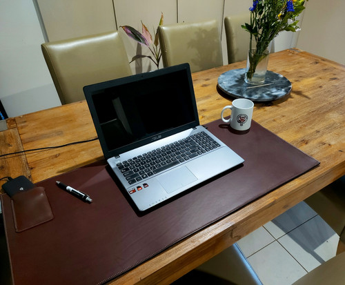 Custom Italian leather desk mat | Douglas Leather