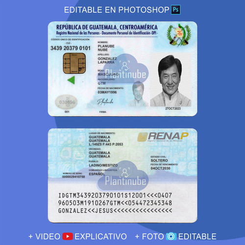 plantilla DPI DE GUATEMALA editable en photoshop (actualizada ...