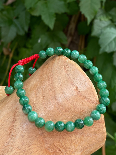 Bracciale Giada Verde / Japamala Bracciale Regolabile / sfere 6 mm ...