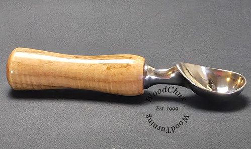 Handmade Figured Maple Wood Ice Cream Scoop 250 | WoodChux Woodturning