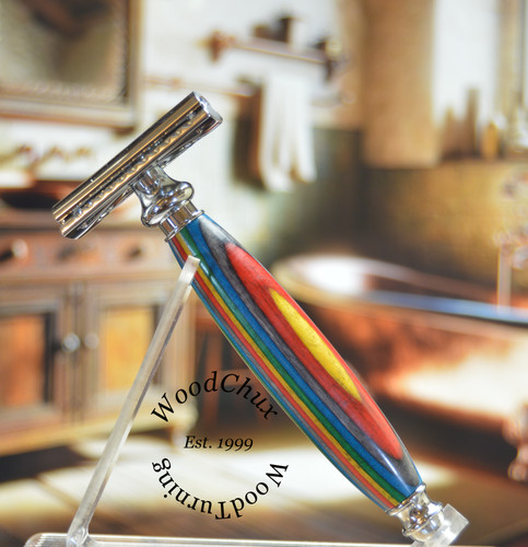 Handmade Colorgrain Wood Shaving Safety Razor 1044 | WoodChux Woodturning
