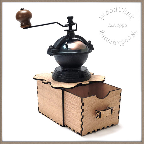 Handmade Crank Walnut Wood Coffee Grinder Mill Box | WoodChux Woodturning