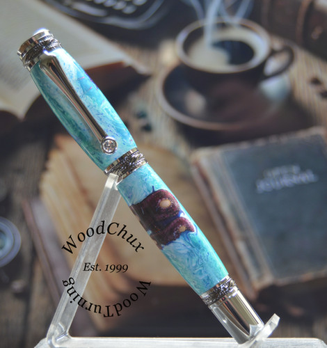 HandMade Cattails Thistles Resin Writing Pen Ball Point Fountain 1579 ...