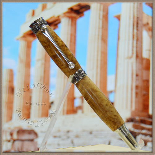 HandMade Black Ash Burl Wood Writing Pen Ball Point Fountain Pen 1554 ...
