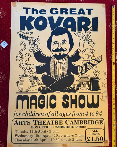 SIGNED The Great Kovari - Magic Show Poster, Cambridge Arts Theatre ...