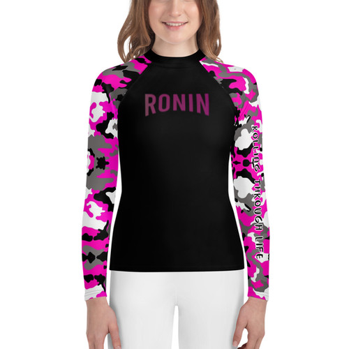 Youth Pink Camo Rash Guard | Grappling Ronin
