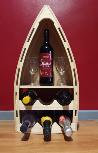 Boat Shaped Wine Station 24inches high - hand made. | stanleysmallcraft