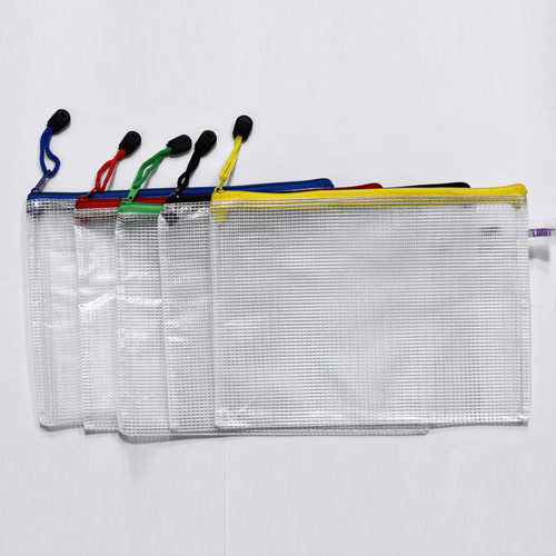 A4 Mesh Zip Wallet Assorted Colours Pack 5 | EA Products