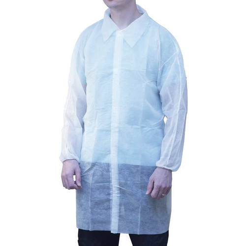 Polythene White Lab Visitor Coat Pack of 50 | EA Products