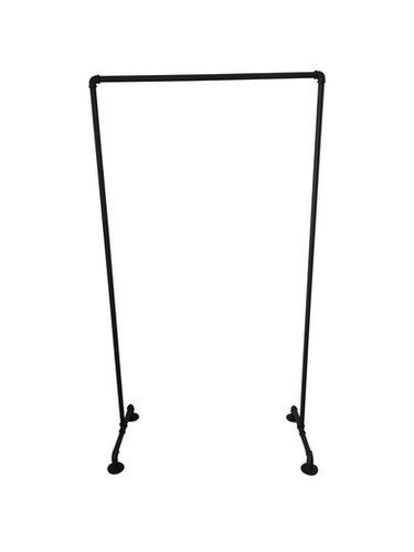 Black Tall Industrial Pipe Single Clothing Rail | SteelStuff