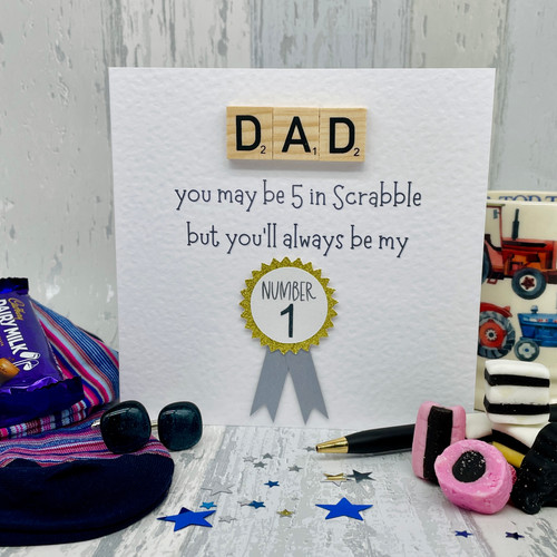 No.1 Dad - Scrabble Card | LittleRedCraftRoom