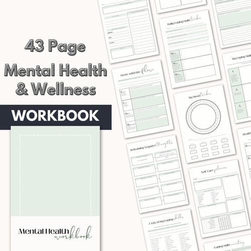 Mint Mental Health Workbook and Planner | Gentle Observations