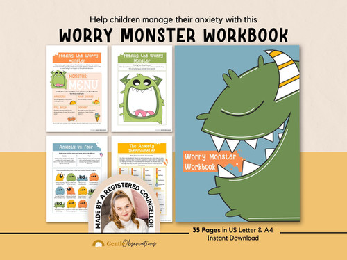 The Worry Monster Workbook for Kids | Gentle Observations