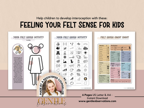 Felt Senses For Children - Somatic Therapy Worksheets | Gentle Observations