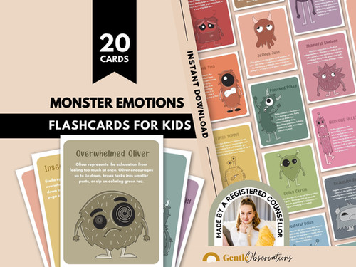 Monster Emotions Cards For Kids | Gentle Observations