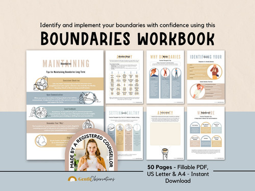 Boundaries Workbook & Worksheets for Teens and Adults | Gentle Observations