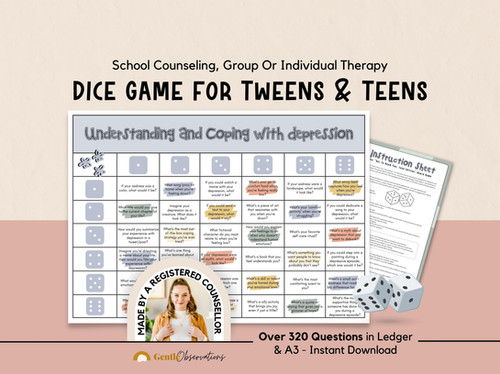 Conversational Group Therapy Dice Game for Teens & Tweens | Gentle ...