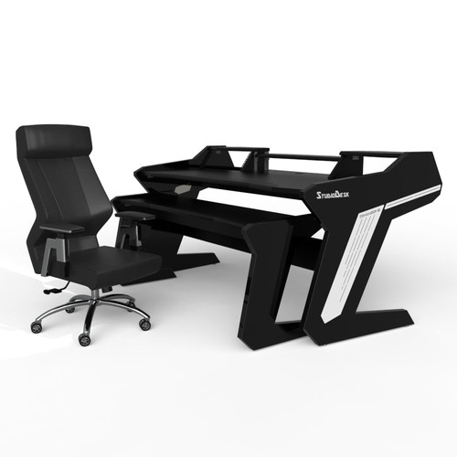 Studio Desk Commander V2 Set All Black with ERGO2.0 Chair Bundle ...
