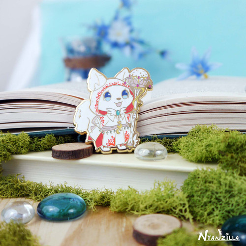 Enamel Pin: Warriors of Cute S1- White Mage | nyanzilla