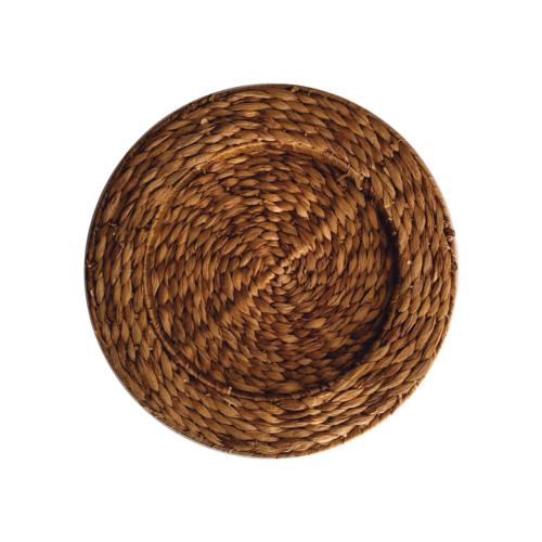 PLATO BASE EN MIMBRE REDONDO OSCURO | Alkifiesta