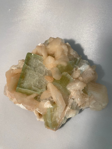 Apotholite on Stillbite Crystal | crystalcovecollectiv