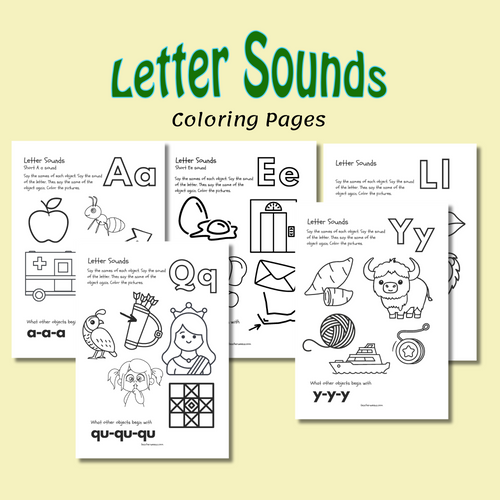 Letter Sounds Coloring Pages | Teacher Weena