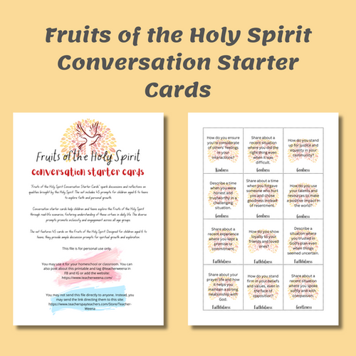 Fruits of the Holy Spirit Conversation Cards | Teacher Weena