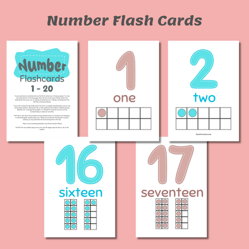 Number Flashcards With Ten Frames | Teacher Weena
