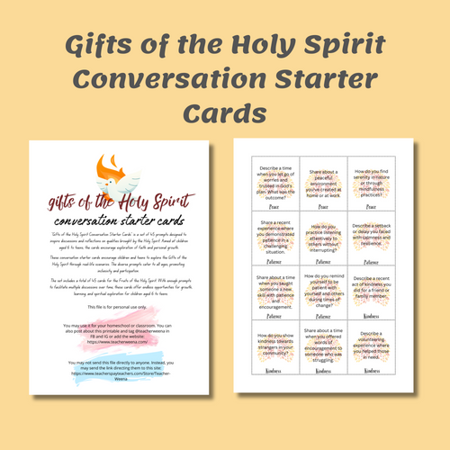 Gifts of The Holy Spirit Conversation Cards | Teacher Weena