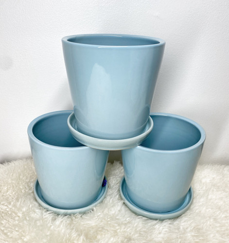 Ceramic Baby Blue Planter | Node