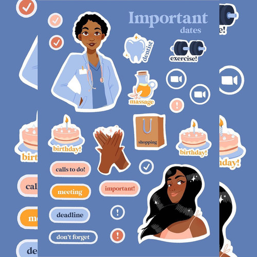 Important Dates Sticker Sheets | Copper and Brass