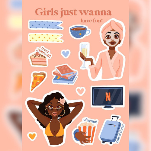 Girls Just Wanna Have Fun Sticker Sheet | Copper and Brass
