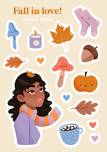 Fall in Love Sticker Sheet | Copper and Brass