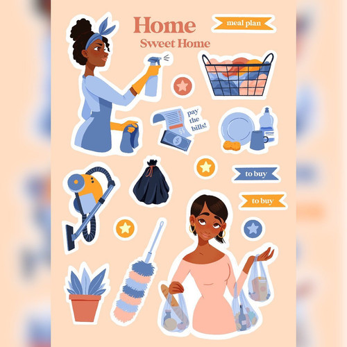Home Sweet Home Sticker Sheet | Copper and Brass