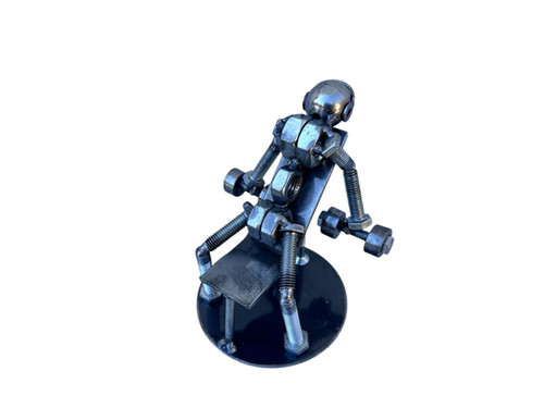 Incline Dumbbell Curl Metal Sculpture | Handmade Scrap Metal Gym Art ...