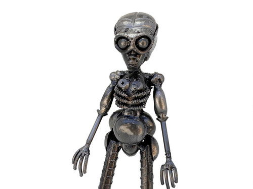 Grey Alien Metal Sculpture - Sci-Fi Art, Buy Online