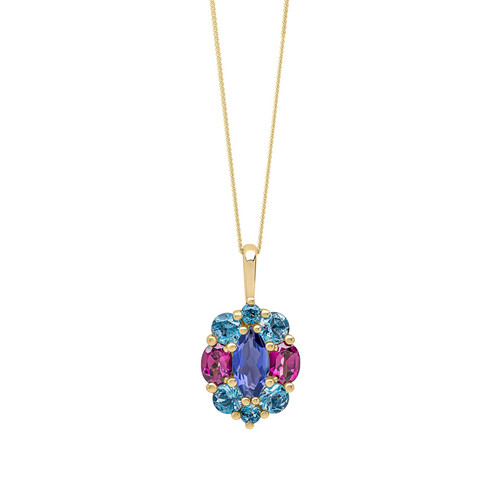 Barcelona Cluster Pendant, 9ct Gold | Kernow Gold