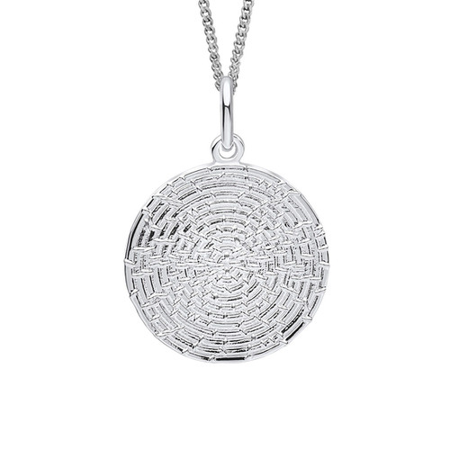 Ripple Texture Round Disc Pendant | Seaside Jewellery