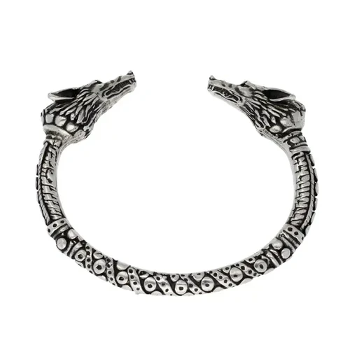 Twin Wolf Head Torc Bangle | CelticJewellery Shop