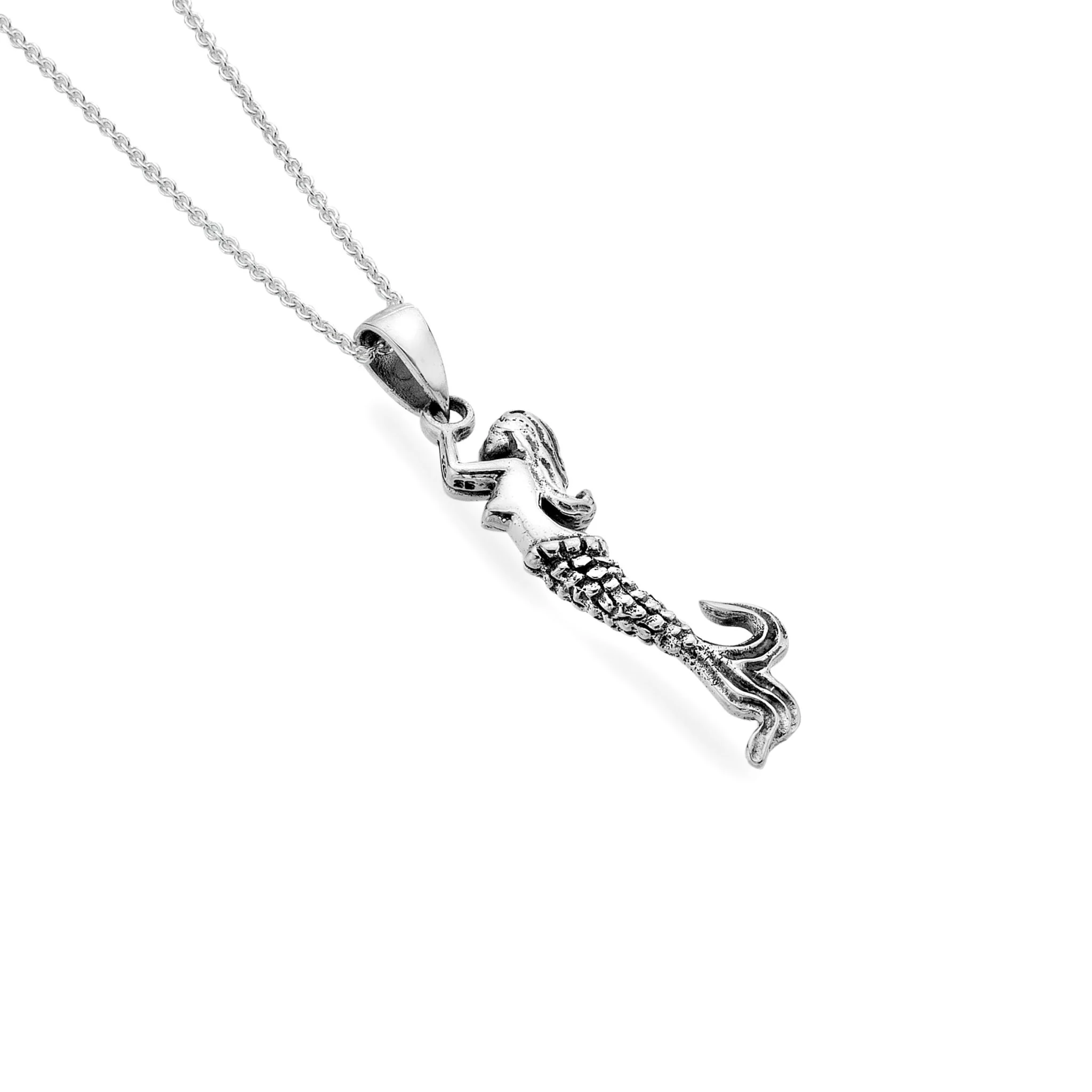 Silver Zennor Mermaid Pendant | Sennen Jewellery