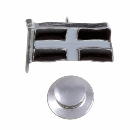 St Piran flag lapel pin - Tin | CelticJewellery Shop