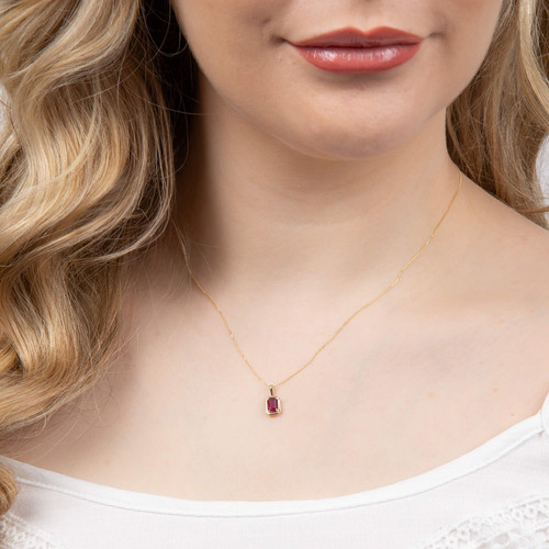 Chunky Border Precious Stone Pendant, 9ct Gold | Kernow Gold