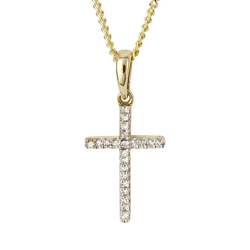 Cross Pendant With Diamond | Kernow Gold