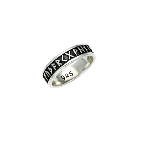 Runic Ring, Sterling Silver | Sennen Jewellery